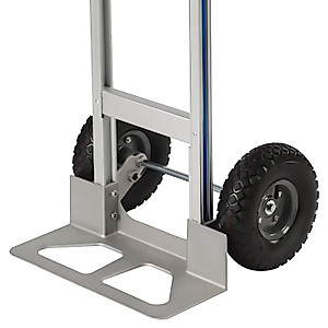 Heavy Duty Dolly with 2 Wheels Large Capacity Aluminum Alloy Hand Truck Cart with Rubber Wheels Silver Stair Climbing Cart (440lb)