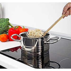 Helen's Asian Kitchen Helen Chen’s Asian Kitchen Stainless Steel Spider Natural Bamboo Handle, 5-Inch Strainer Basket, Wood