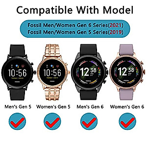 Suoman 3-Pack for Fossil Gen 5 Carlyle HR and Fossil Gen 6 Men Women Screen Protector Tempered Glass Smartwatch [2.5D 9H Hardness] [Anti-Scratch]