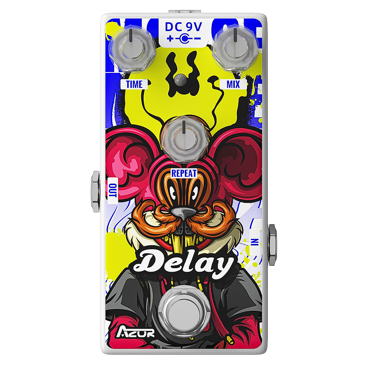 AZOR Digital Delay Guitar Effect Pedal Mouse Vintage Unique Tones Delay Pedal for Electric Guitar AP508