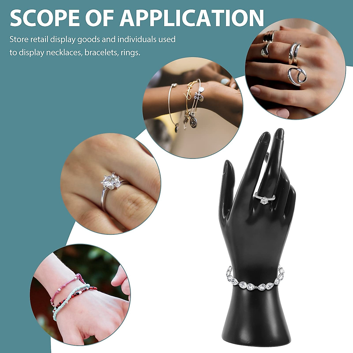 Cabilock 2pcs Hand Mold Ornaments Hand Jewelry Display Holder Mannequin Hand Display Necklace Holder Desktop Stand Bracelet Display Stand Female Mannequin Vinyl Human Body Wristband White