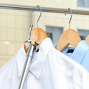 CUCUFA Retractable Clothesline Pole, 51-inch Stainless Steel Pole Telescoping Pole with Hook Long Reach Sticks Fork Clothes Hook Pole for Wardrobe, Clothesline, Hanger