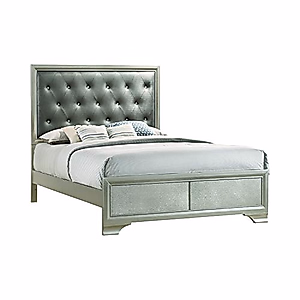 Coaster Home Furnishings Salford Queen Panel Bed Metallic Sterling and Charcoal Grey