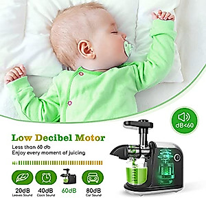 Juicer Machines, Taylor Swoden Slow Masticating Juicer with Reverse Function & Quiet Motor, Cold Press Juicer Machine with High Juice Output, Juicer Extractor Easy to Clean, include Brush & Recipes