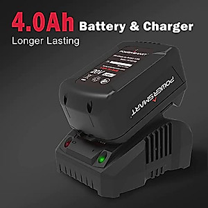 PowerSmart Brushless Cordless Impact Wrench 1/2 In. with Friction Ring, 4.0Ah 20V Battery and Fast Charger, Power Bits/Nut Drivers/Sockets Set Included
