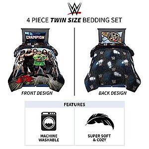 Franco WWE Armageddon Kids Bedding Comforter and Sheet Set, 4 Piece Twin Size