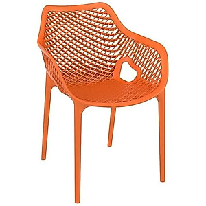 Compamia Air XL Outdoor Patio Dining Arm Chair in Orange (Set of 2)