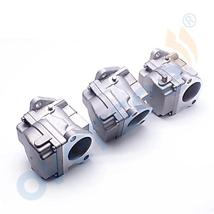 OVERSEE Full Set 821854T4 821854T5 821854T6 TOP Center Bottom Carburetor for Mercury Marine Outboard Motor 1999-2006 55HP 60HP 2 Stroke 3 Cylinder Model, Carburetor CARB Assy, Silver