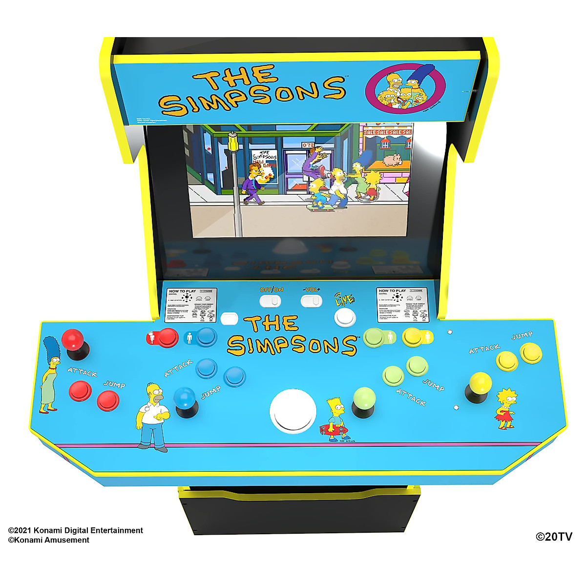 Arcade1UP The Simpsons Live Arcade Cabinet with Riser & Lit Marquee (4 Player) Blue