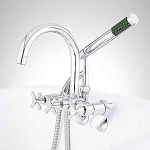 Signature Hardware 909036 Sebastian Tub Wall Mounted Tub Filler Faucet - Includes Hand Shower, Valve Included