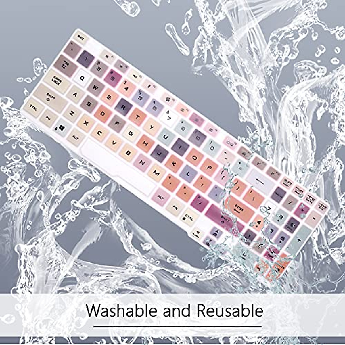 WYGCH Silicone Keyboard Cover Skin for ASUS Tianxuan 15.6 inch/Tianxuan Plus 17.3 inch for ASUS Flying Fortress 8 FA506 Gaming Laptop USA Version(Flame Colorful)