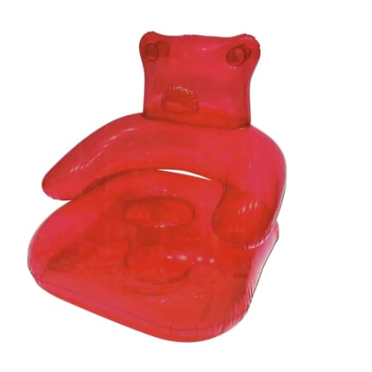 Room2Room Inflatable Gummy Bear Chair 28" Transparent Clear Sofa Seat Double Person Blow up Chair Yard Portable Inflatable Couch Air Couch Patio Blow up Furniture Camping Outdoor Beach Room (Red)