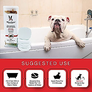 Warren London Deep Cleaning Paw Soak | Soothing Itchy Paw Relief for Dogs with Seaweed, Tea Tree Oil, & Aloe Vera | Anti Licking for Dogs Paws | 5 Minute Paw Spa Service at Home | 12 Tablets