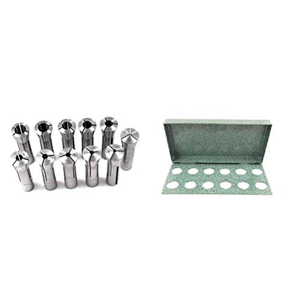 HHIP 4951-0008 11 Piece R8 Collet Set and 12 Piece Collet Rack