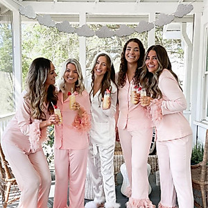 LINZYING Silver Shiny Cloud Banner - Engagement Bride Wedding Decoration,On Cloud Banner,On Cloud Nine Banner,On Cloud 9 Birthday Banner,On Cloud Birthday Banner for Girls (Cloud Banner)