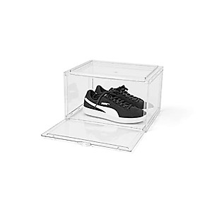 Shoe Display Case, Stackable Plastic Sneaker Box Container, Shoe Box, Clear Plastic Stackable, Clear Shoe Organizer for Closet, Clear Shoe Boxes