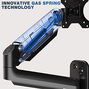 ErGear Single Monitor Wall Mount for 13 to 32 Inch Computer Screens, Gas Spring Wall Monitor Arm Holds up to 17.6lbs, Adjustable Wall Monitor Mount with Tilt/Swivel/Rotation, VESA 75x75/100x100mm