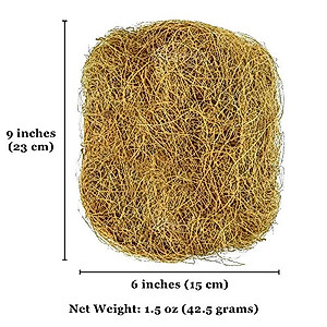 Meric Coconut Fiber for Birds, Parakeet Nesting Material for Comfortable Bedding in Nesting Box, Great for Nest Building and Hideouts, 1.5 oz