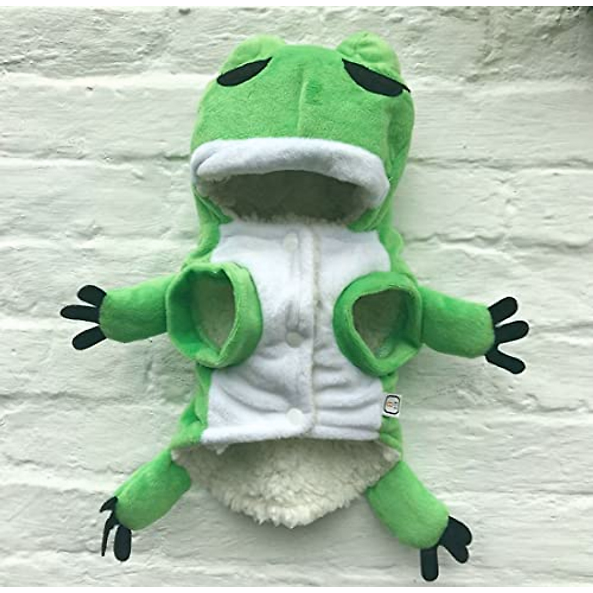 ChezAbby Funny Frog Dog Cat Costumes Pet Halloween Christmas Cosplay Clothes Adorable Flannel Kitten Outfits Clothes Soft Velet Puppy Apparel Fleece Doggie Sweater Warm Cat Coat