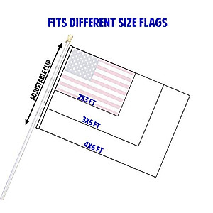 6ft Spinning Flag Pole – White