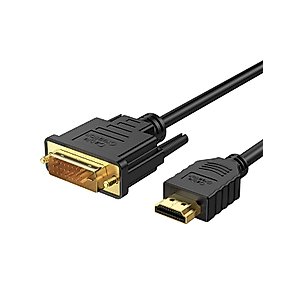 CableCreation DVI to HDMI Cable, 5ft HDMI Male to DVI-D Male Bi-Directional Adapter Cable, HDMI to DVI-D 24+1 High Speed Cable Support 1080P HD for Raspberry Pi, Roku, Xbox One, PS5, Blue-ray