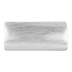 Quniko Rhinestone Flap Evening Clutch Purses Formal Sequins Handbag Crossbody Shoulder Bag for Women (Silver B)
