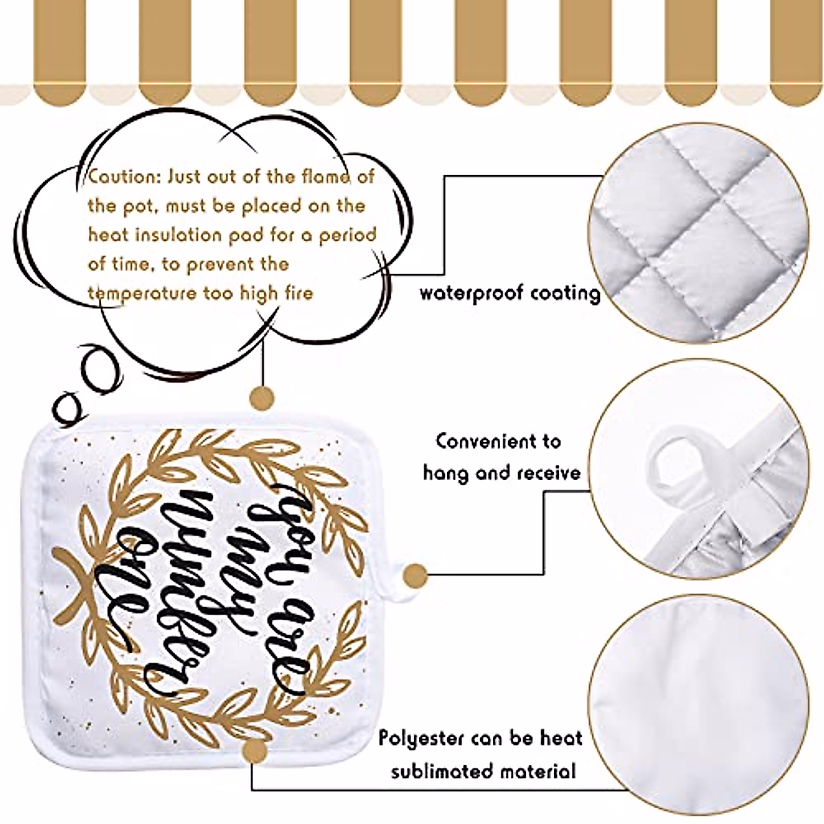 Blank Sublimation Oven Mitts Set Include Blank Sublimation Heat Resistance Oven Gloves and Blank Sublimation Pot Holders for DIY Kitchen Dining Room Accessories (12 Pieces)