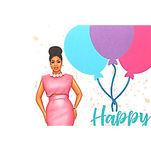 Simply Created African American Birthday Cards with Bling (Pink I)