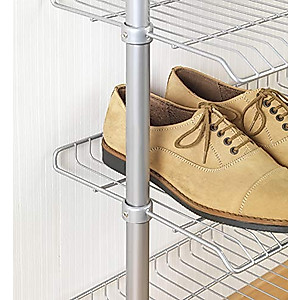 WENKO Appolon Telescopic Rack System Rail, Adjustable, Heavy Duty, for Hanging Clothes, Storage, Organizer, with Shelves, 24 x 70.9-118.1 x 11 in