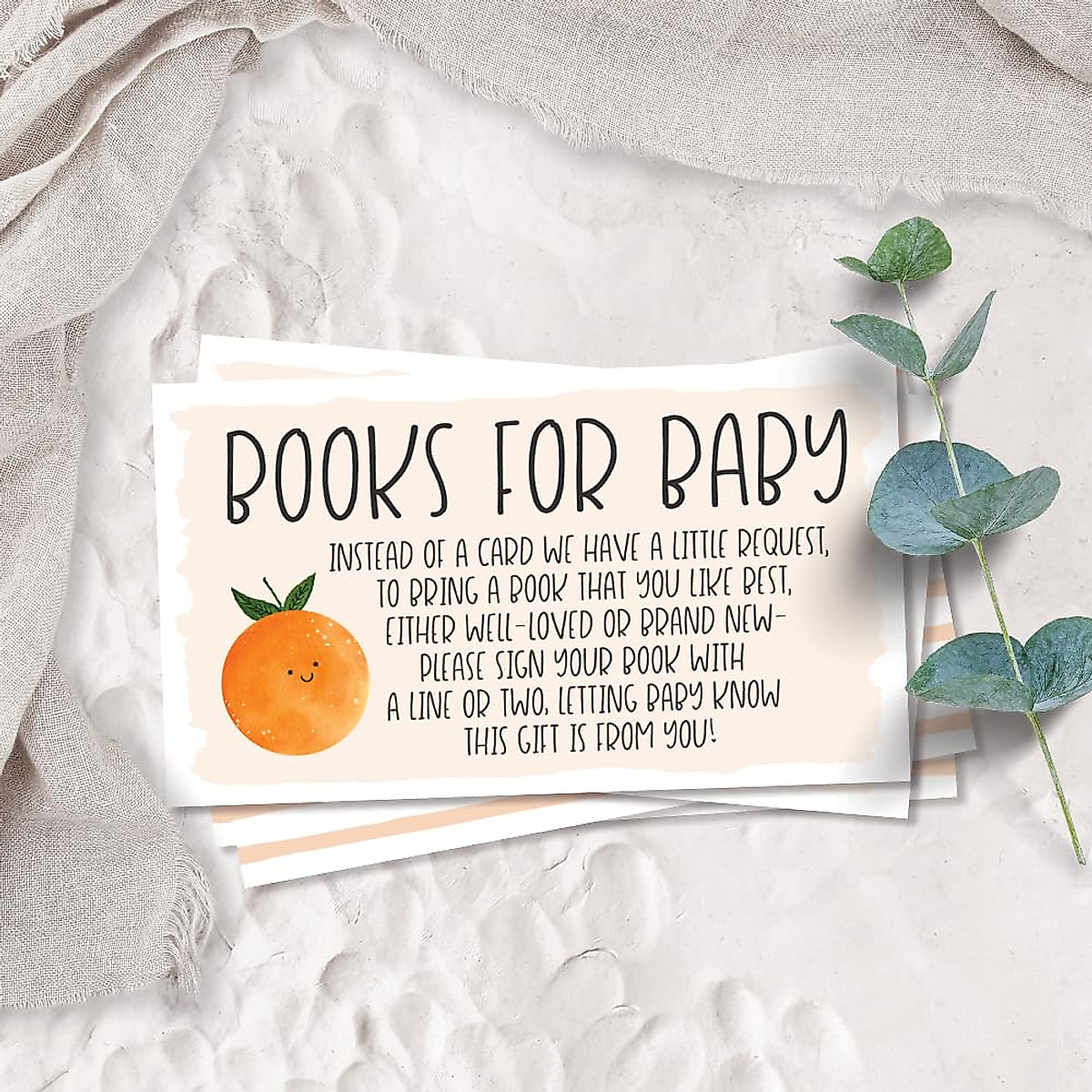 m&h invites 50 Little Cutie Books for Baby Shower Request Cards - Invitation Inserts - Gender Neutral or Girl Baby Shower