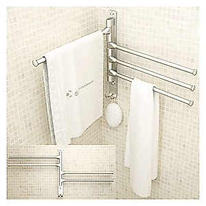 Towel BAR Rack Towel Shelfs,Space Aluminum Rotate Towel Rack Bathroom Towel Hanging Rod Bathroom Towel Rack Activity Towel Bar/C (Color : C)