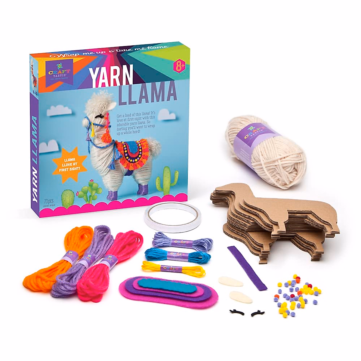 Craft-tastic – Yarn Llama Kit – Craft Kit Makes 1 Yarn-Wrapped Llama