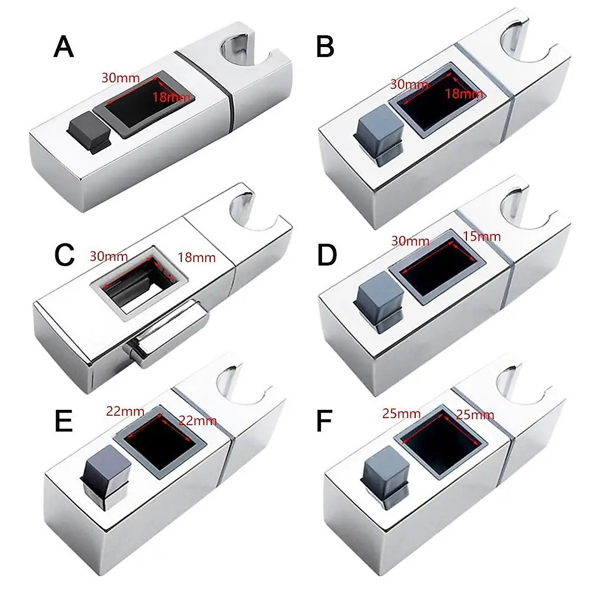 Square Pipe Shower Head Holder Bathroom Slide Bar Shelf Riser Rail Bracket Sprayer Fixed Base Bathroom Hardware Accessories ( Color : -D )