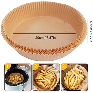 Air Fryer Paper Liners, 100PCS Non-stick Disposable Parchment Sheets for Baking, Food Grade Liner for Baking Roasting Microwave (7.9inch-Round)