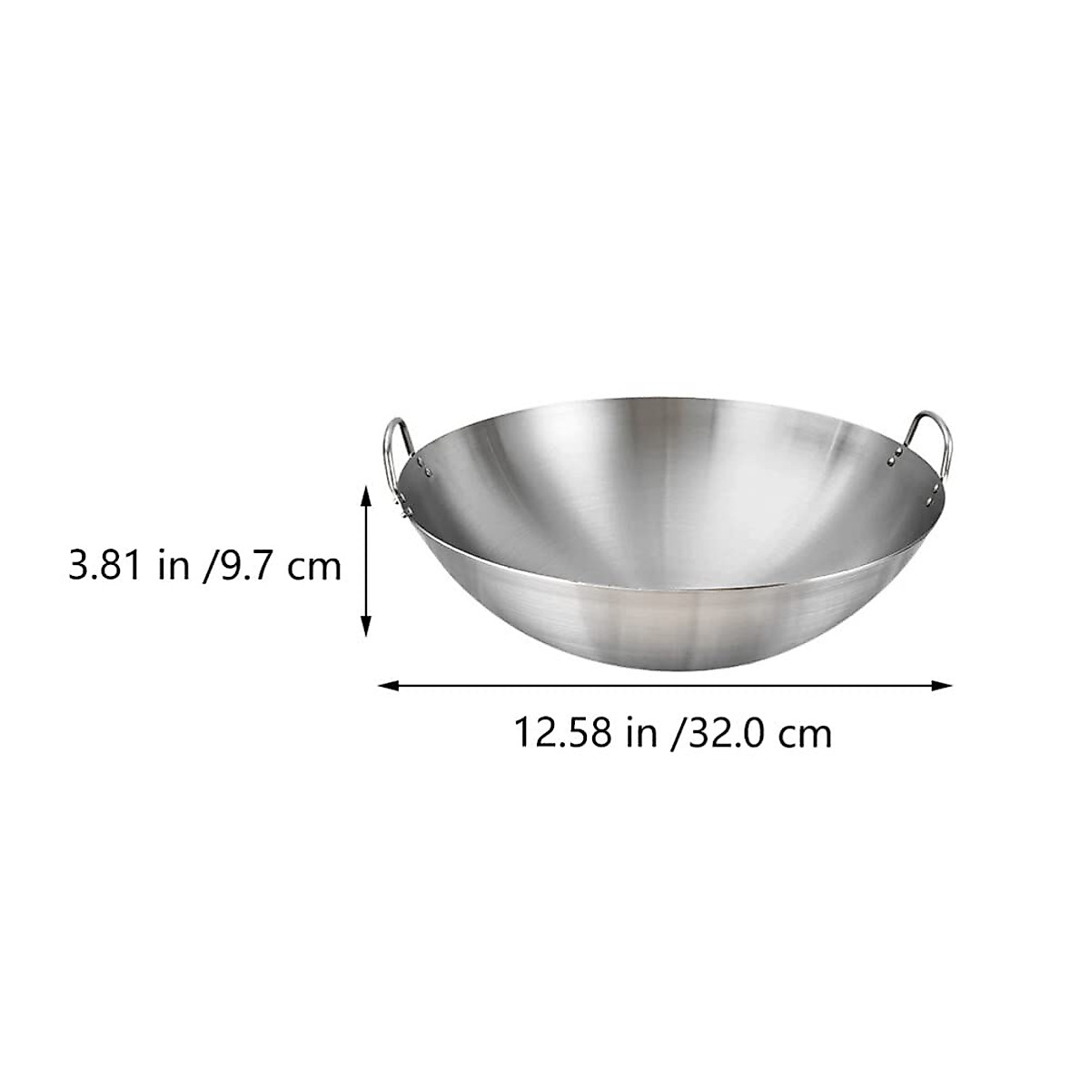 1pc Stainless Steel Wok Kitchen Gadget Household Wok Kitchen Supply Cooking Wok Home Cooking Pot Wok for Home Premium Pot Frying Pot Stainless Steel Frying Pan Cooking Pan