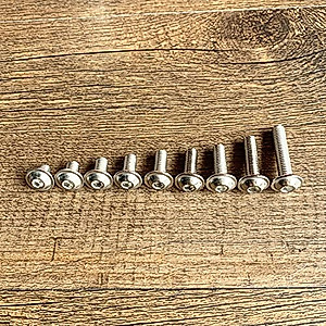 Adiyer 25pcs M6-1.0 x 12mm Flanged Button Head Socket Cap Screws, 304 Stainless Steel, Full Thread, Allen Socket Drive Bolts