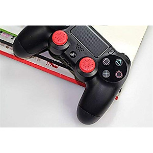 for PS4, PS3, Switch Pro, Xbox one, Xbox 360, Wii U, PS2 Controller Analog Stick Thumbsticks Joystick Cap Controller Cap Rubber Cover Silicone Thumb Grip Cap Joystick Thumbstick (2PCS Red)