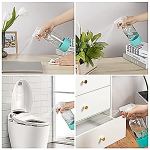 HOMBYS Empty Clear Glass Spray Bottles with Silicone Sleeve Protection - Refillable 17 oz Containers for Cleaning Solutions, Essential Oils, Misting Plants - Quality Sprayer - 3 Pack