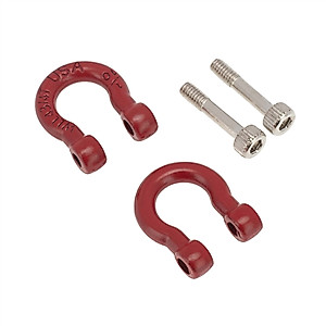BOLIDORC 1:10 RC Tow Shackles D-Ring Trailer Buckles for 1/10 Scale RC Rock Crawler SCX10 Tamiya CC01 TRX4 D90 D110 RC Car Truck Accessories (4 PCS Red)