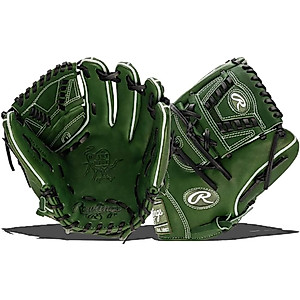 Rawlings | HEART of The HIDE Baseball Glove | Right Hand Throw | 11.75" - 2 Pc. Solid Web | Military Green