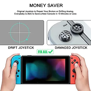 Joystick Replacement for Switch Lite,Repair Joystick Replacement Tool Kit for Switch lite and Nintendo Joycon Controller with Triwing Screwdriver,Thumb Grip Caps& Tweezers