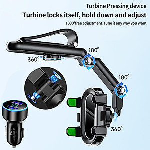 Phone Mount for Car,Rearview Mirror Phone Mount Holder for Car,Car sun visor phone holder,[2023 Flagship]Rotatable and Retractable Car Phone Holder,Works on all iPhone and Android smartphones