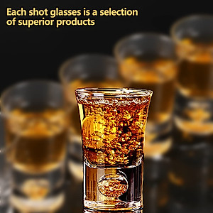 mwater Luxury Version Handmade Crystal 24K Gold Rimmed Shot Glasses,No Bubbles