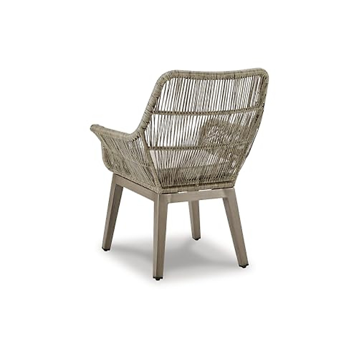 Signature Design by Ashley Beach Front Casual Outdoor Wood-Look Arm Chair with Cushion, 2 Count, Brown