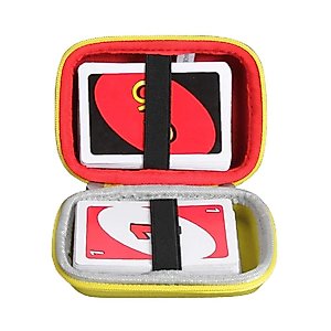 Adada Travel Case for Mattel UNO Card Game (Only Case) (Yellow+Red)
