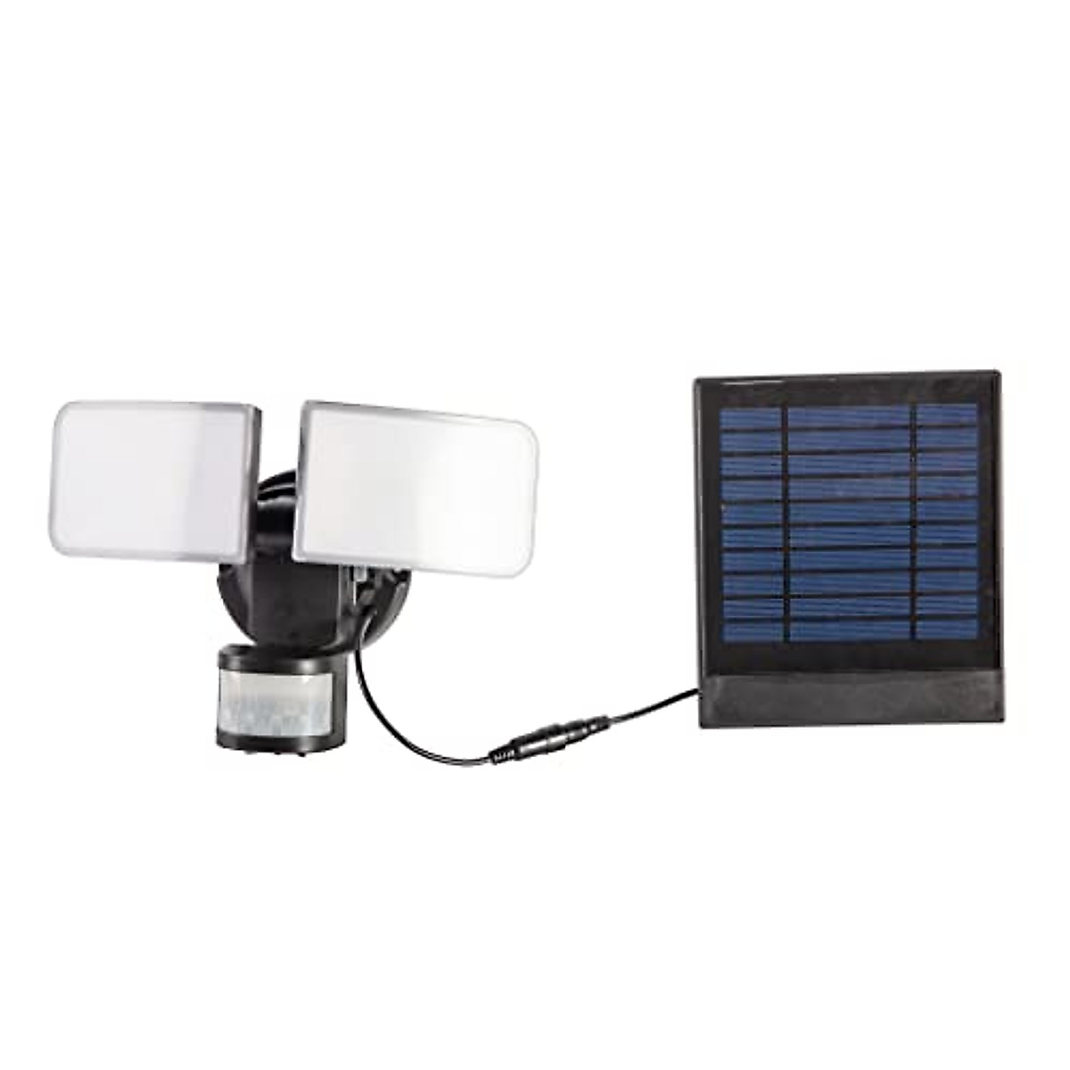 Sylvania Solar Security Wall Mount Light with PIR Sensor, Dual Head LED with Battery, 1000 lm, 5000K, Daylight, White Finish - 1 Pack (62410)