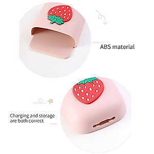 Enforose Wall Storage Rack, Cartoon Storage Box Wall Mounted Storage Container Cute Phone Holder Wall Mount Pencil Holder Makeup Organzier(fried eggs)