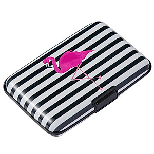 ELFISH Mini RFID Aluminum Wallet Credit Cards Holder Business Card Case Metal ID Case for Men Women (Crane)