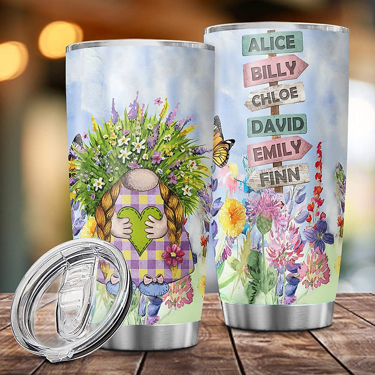 So Many Pets Personalized Gnome I Love Being A Nana Mimi Grandma Tumbler Cup with Grandkids Names, Gift For Grandmother Granny Grammy Birthday Gifts 20oz 30oz Insulated Coffee/Tea with Lid