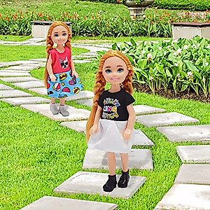 NOKUTIP 14 PCS Chelsea 4.5 inch Dolls Clothes and Accessories 11 Pieces Girl Clothes and 3 Girl Shoes